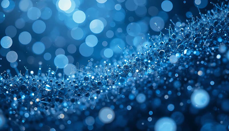 Abstract Blue Bubbles and Particles Background with Bokeh Effect Stock ...