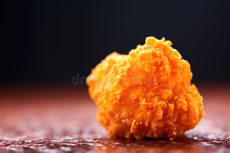 Macro Shot of a Single Chicken Nugget Stock Illustration - Illustration ...