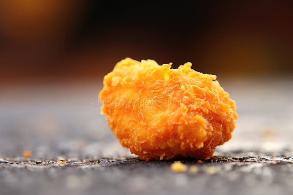 Macro Shot of a Single Chicken Nugget Stock Illustration - Illustration ...
