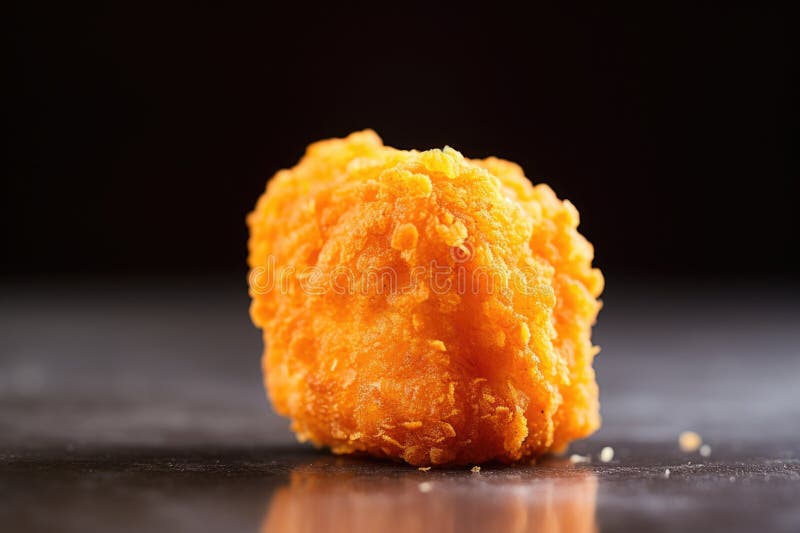 Macro Shot of a Single Chicken Nugget Stock Illustration - Illustration ...