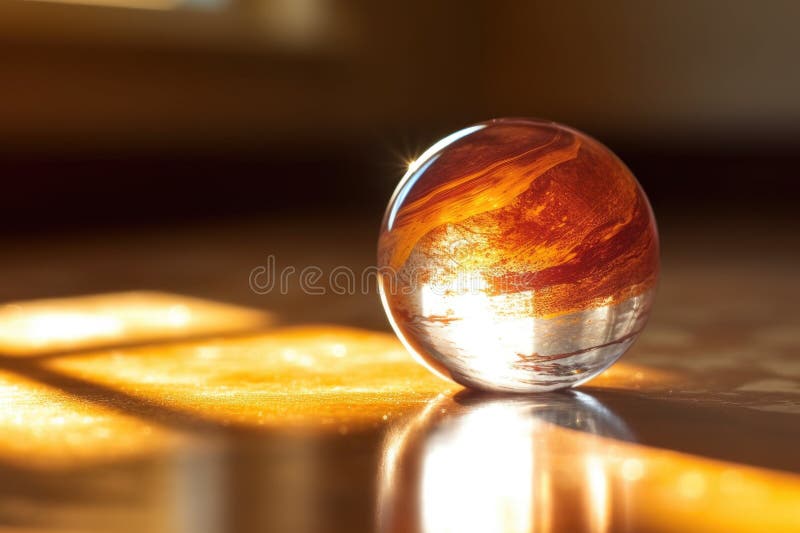 Macro Shot of a Single Glass Marble Reflecting Sunlight Stock ...
