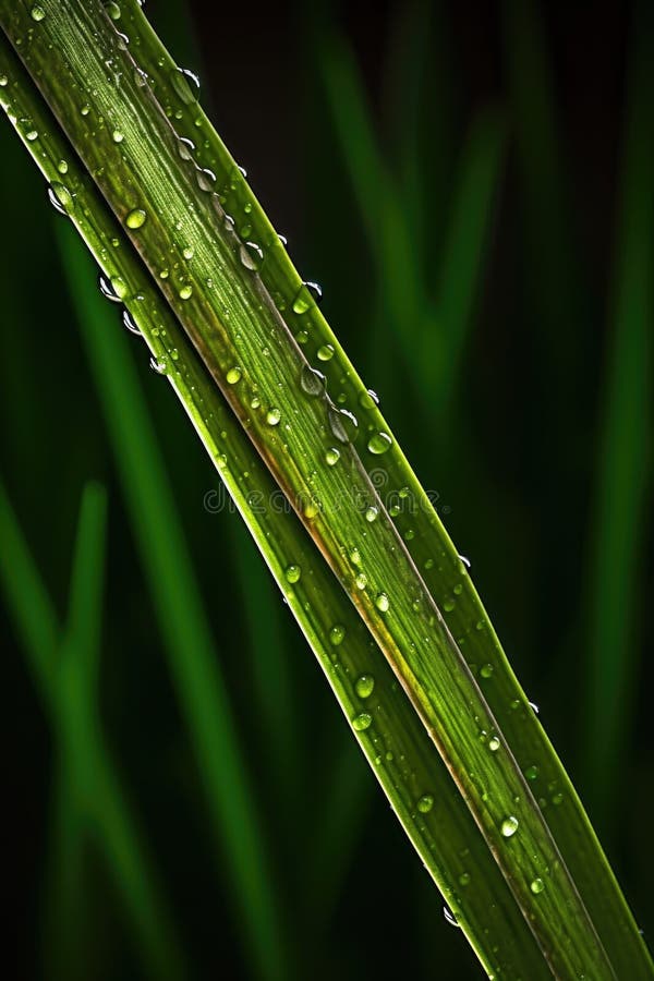 Macro Shot of a Single Grass Blade with Unique Texture Stock ...