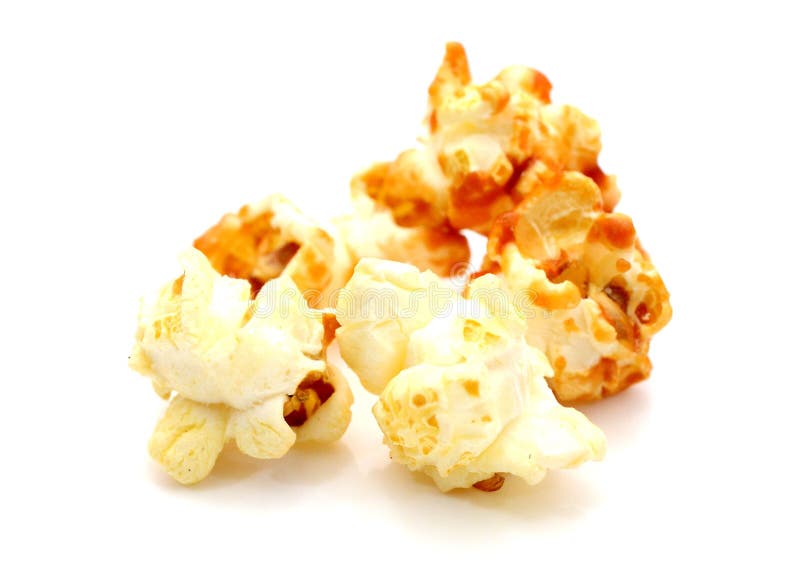 Single Popcorn Flake Isolated. Golden, Nobody. Stock Photo - Image of ...