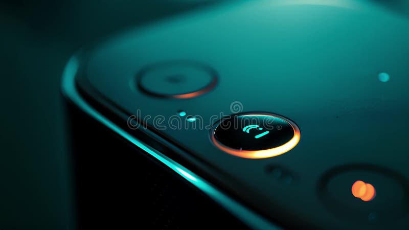 Macro Shot of the Sleek Design of a Home Assistant Device Highlighting ...