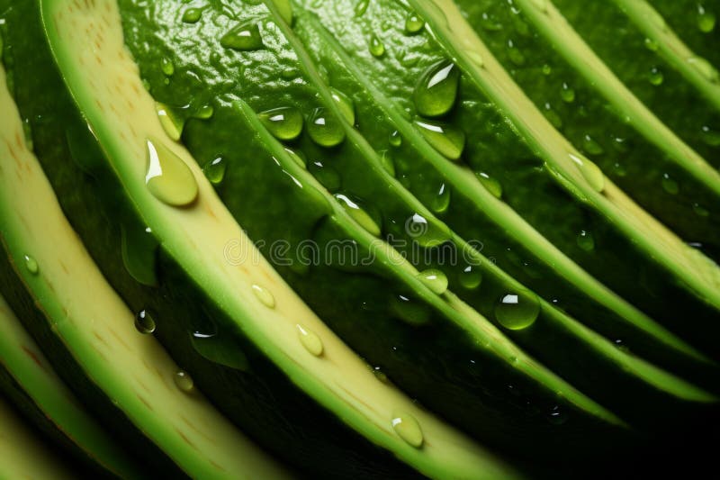 A Macro Shot of a Sliced Avocado with a Creamy Texture Stock ...