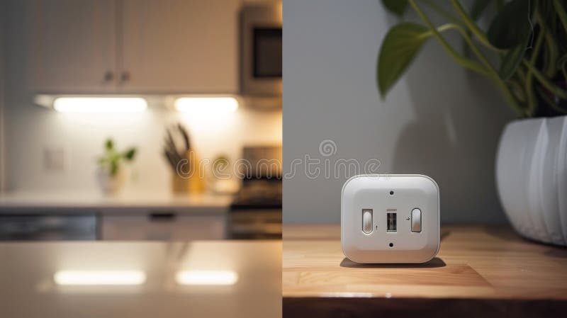 A Macro Shot of a Smart Plugs Compact Design Showing a Sidebyside ...