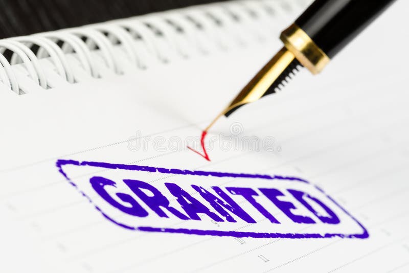 Macro Shot of Stamp Granted Stock Image - Image of admission, granted ...