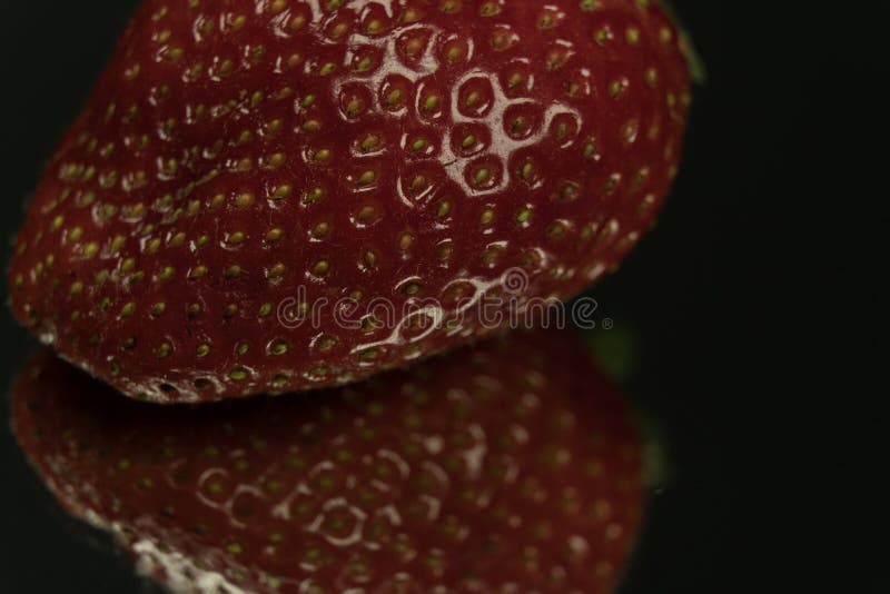Macro Shot of a Strawberry. on Black Background Stock Photo - Image of ...