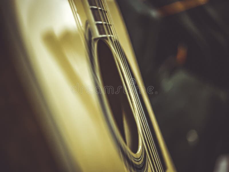 Macro Shot of Strings of Classical Acoustic Guitar Stock Photo - Image ...