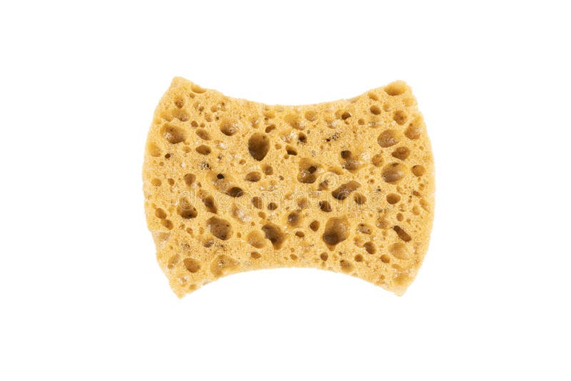 Macro Shot of a Surface of Plastic Yellow Sponge Isolated on White ...