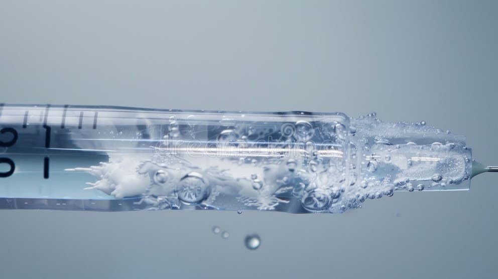 A Macro Shot of a Syringe Filled with a Clear Liquid with an Aerogel ... A Macro Shot of a Syringe Filled with a Clear Liquid with an Aerogel ...