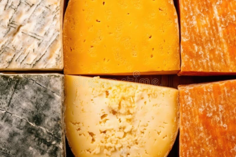 Macro Shot of Texture and Color Differences in Aging Cheese Stock ...