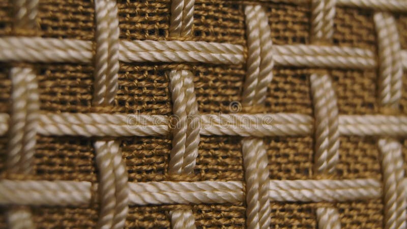 Macro Shot of the Texture of a Fibrous Threads, Checkered Structure ...