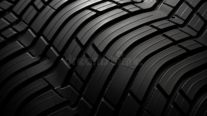 A Macro Shot of the Texture of a Rubber Tire Tread, with a Contrast ...