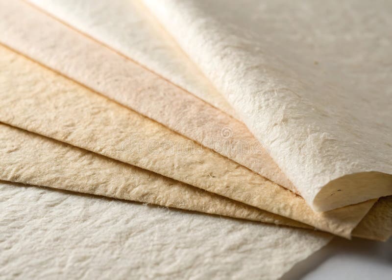 Macro Shot of Textured Paper in Neutral Light Tones. the Soft, Wavy ...