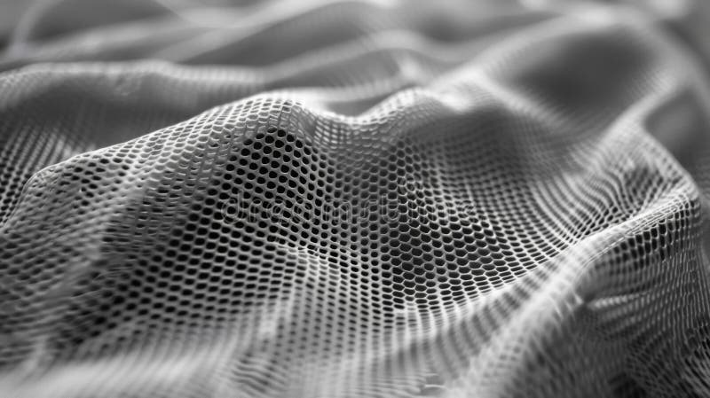 A Macro Shot of a Thin Lightweight Material with a Rippled Surface. the ...