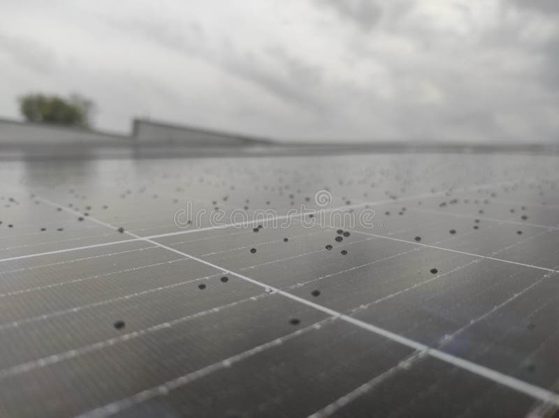 Macro Shot of Tiny Water Droplets on the Surface of Solar Panels in ...