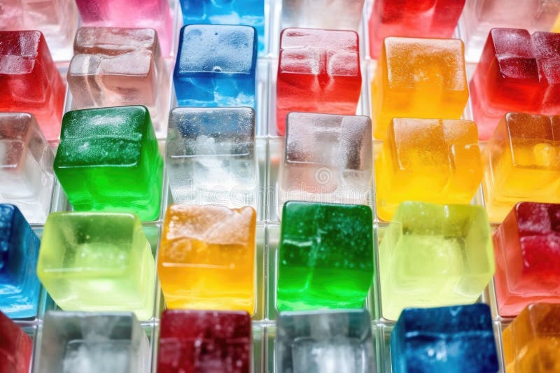 Macro Shot of Translucent Jelly Cubes Stock Photo - Image of food ...