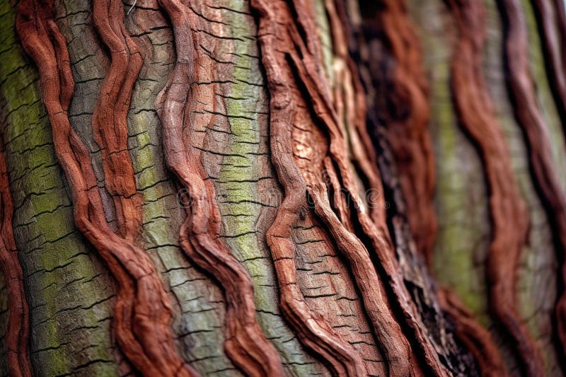 Macro Shot of Tree Bark with Textured Lines Stock Illustration ...