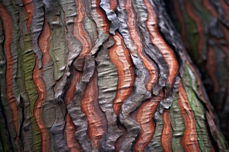 Macro Shot of Tree Bark with Textured Lines Stock Illustration ...