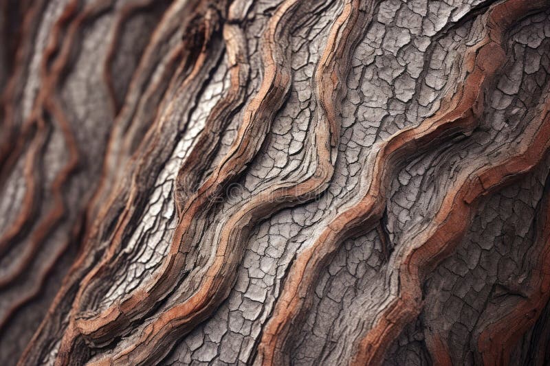 Macro Shot of Tree Bark with Textured Lines Stock Illustration ...