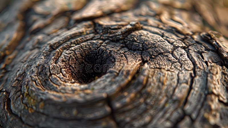 A Macro Shot of a Tree Knots Rough Surface Showcasing the Torn Layers ...
