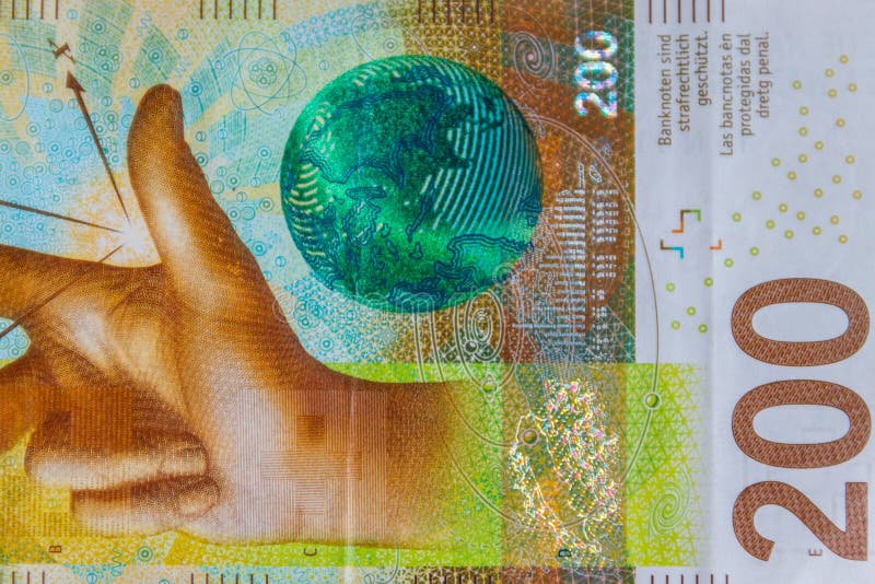 Macro Shot of Two Hundred Swiss Francs Banknote Stock Photo - Image of ...