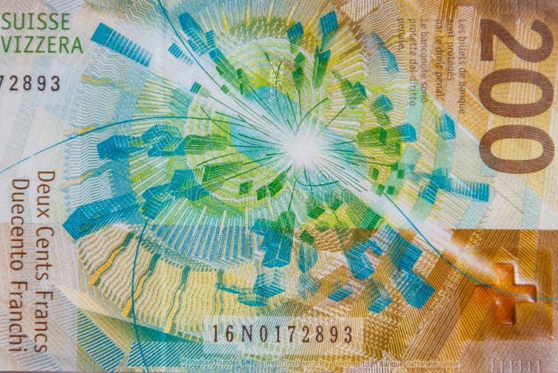 Macro Shot of Two Hundred Swiss Francs Banknote Stock Image - Image of ...