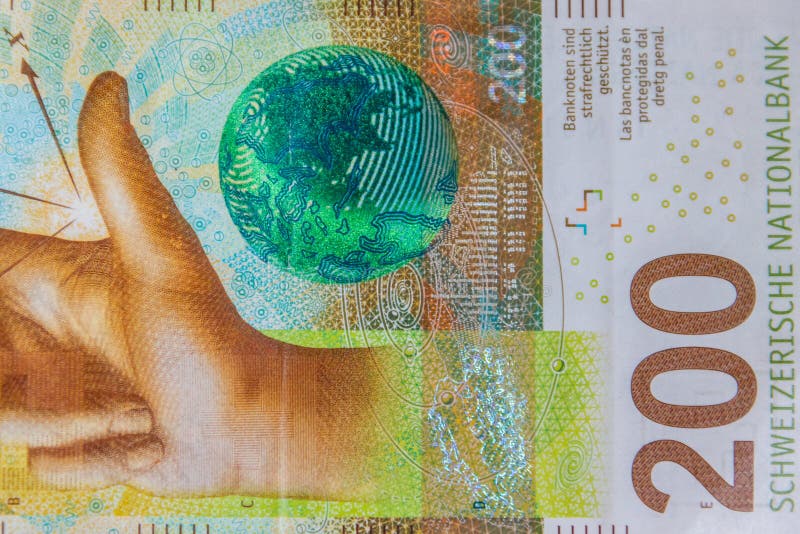 Macro Shot of Two Hundred Swiss Francs Banknote Stock Image - Image of ...