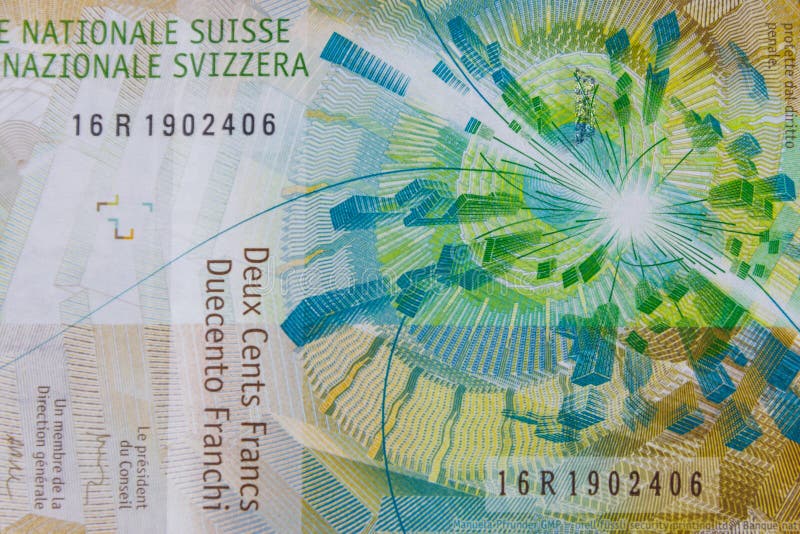 Macro Shot of Two Hundred Swiss Francs Banknote Stock Photo - Image of ...