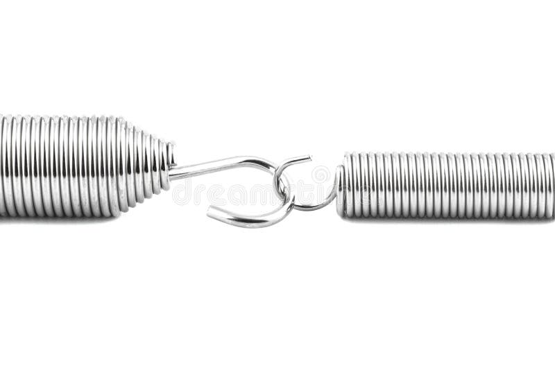 Macro Shot of Two New Linked Springs, Isolated on a White Background ...