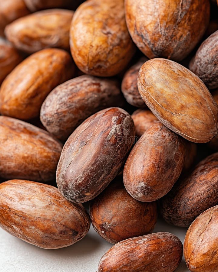 Macro Shot of Unprocessed Cacao Seeds, Essential for Chocolate ...
