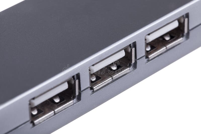 Macro Shot of a USB Hub, Isolated on White Stock Image - Image of ...