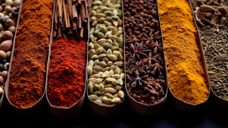 A Macro Shot of Various Types of Spices, with a Contrast between the ...