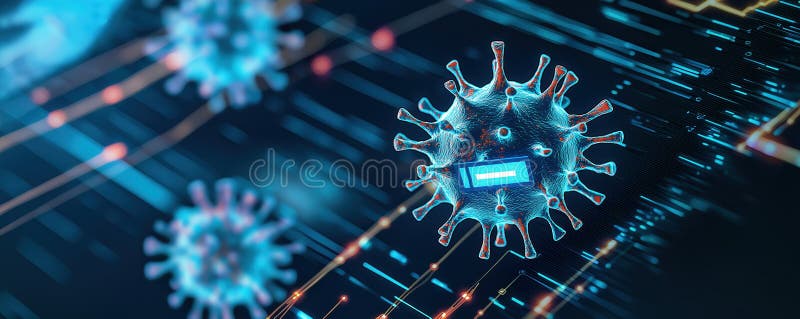 Macro Shot of a Virus Detection Alert on a Computer Screen Stock Image ...