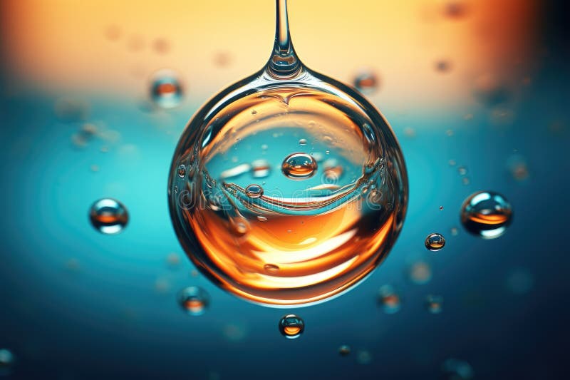 Macro Shot of Water Drop. AI Generated Stock Illustration ...