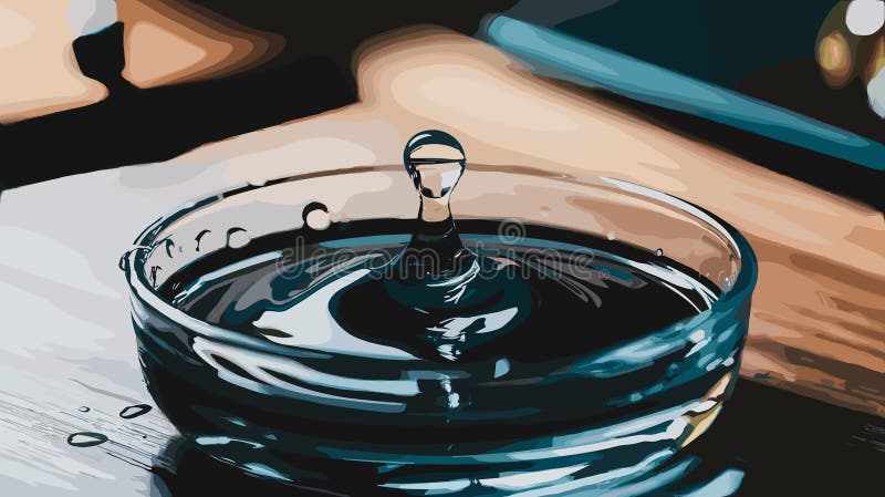 Macro Shot of Water Droplet on Glass Rim. Stock Illustration ...