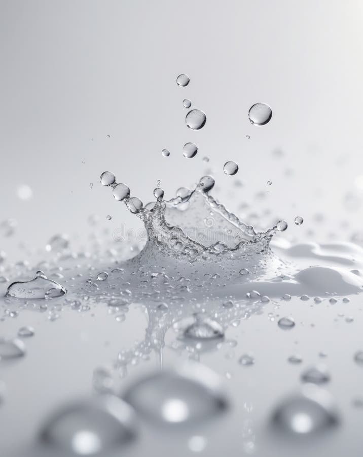 Macro Shot of Water Droplet Splash with Bubble Formation. Stock Photo ...