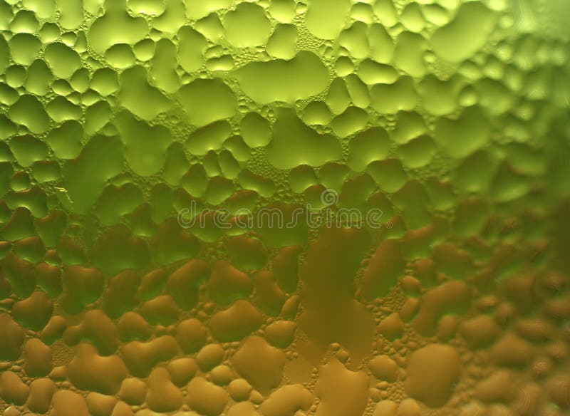 Macro Shot of Water Drops Texture on the Green and Orange Two-tone ...