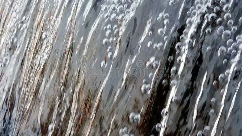 Water Flow Falling Down into Water Making Foam in Fountain Slow Motion ...