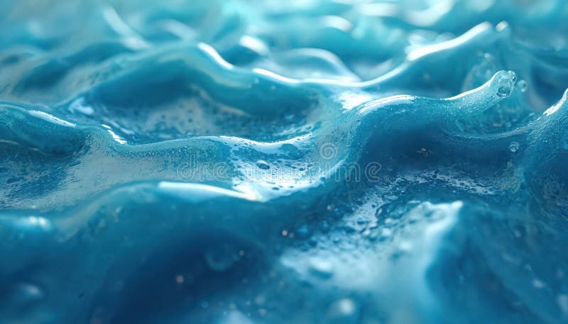 Macro Shot of Wavy Melted Blue Plastic Texture. Abstract Clear ...