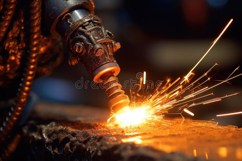 Macro Shot of Welding Wire Feeding into Torch Stock Photo - Image of ...