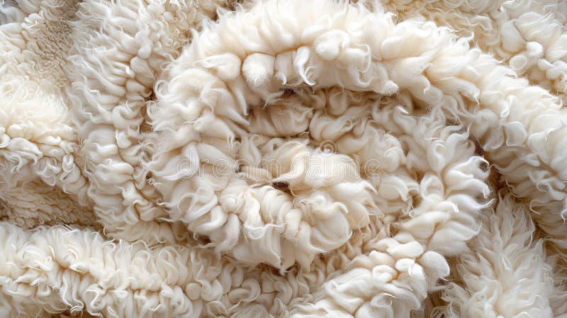 Macro Shot of White Curly Wool Texture. Stock Illustration ...