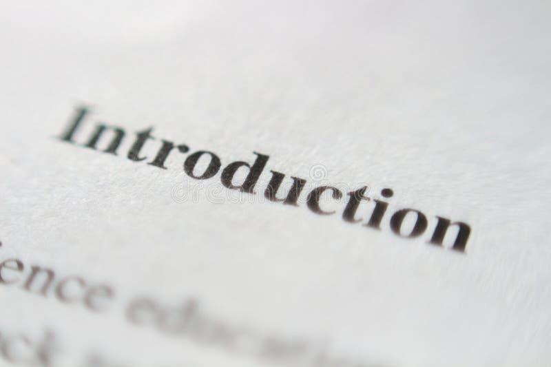 Macro Shot of the Word Introduction on a Book Page Stock Photo - Image ...