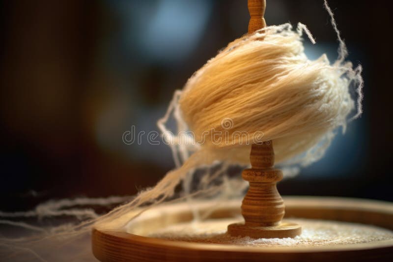 Macro Shot of Yarn Being Twisted by a Drop Spindle Stock Photo - Image ...