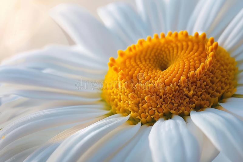 Macro Shot of the Yellow Center of a Daisy Stock Photo - Image of ...