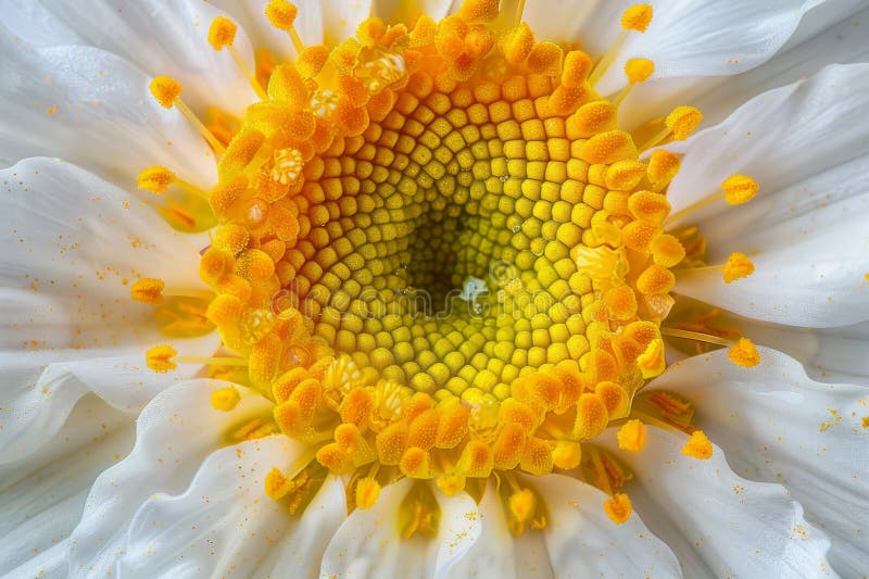 Macro Shot of the Yellow Center of a Daisy Stock Photo - Image of pure ...