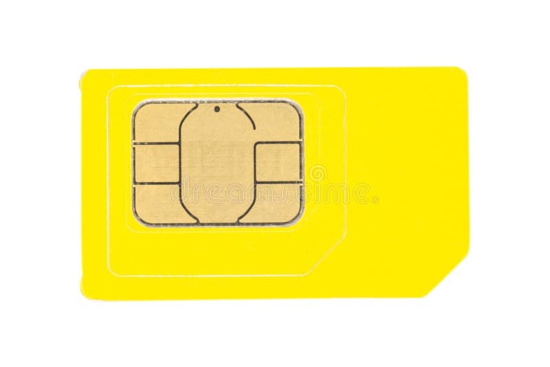 Macro Shot Yellow Sim Card Isolated on a White Background. Nano Sim ...