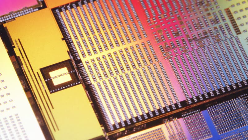 Wafer Integrated Circuits Production, Slice of Semiconductor, Microchip ...