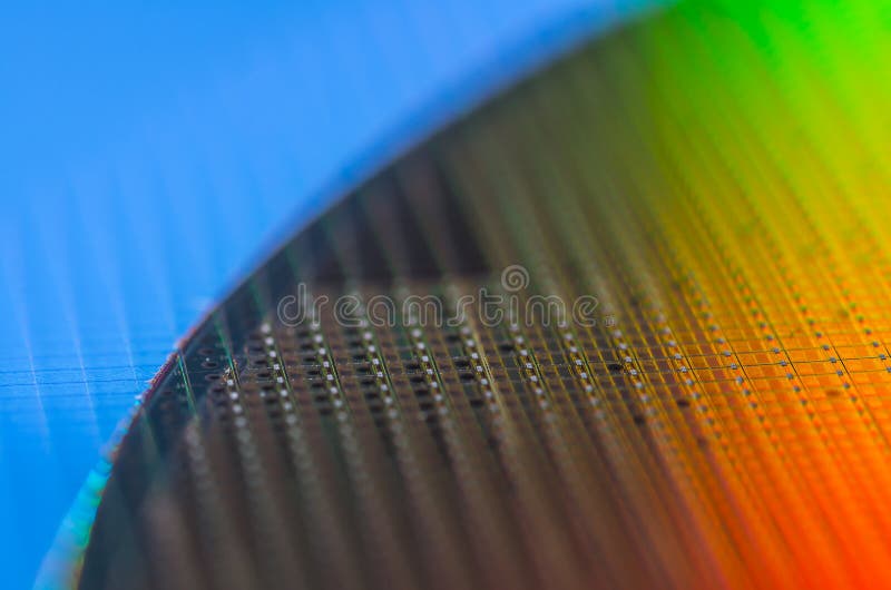 Macro of Silicon Wafers Chip Technology Background Stock Image - Image ...